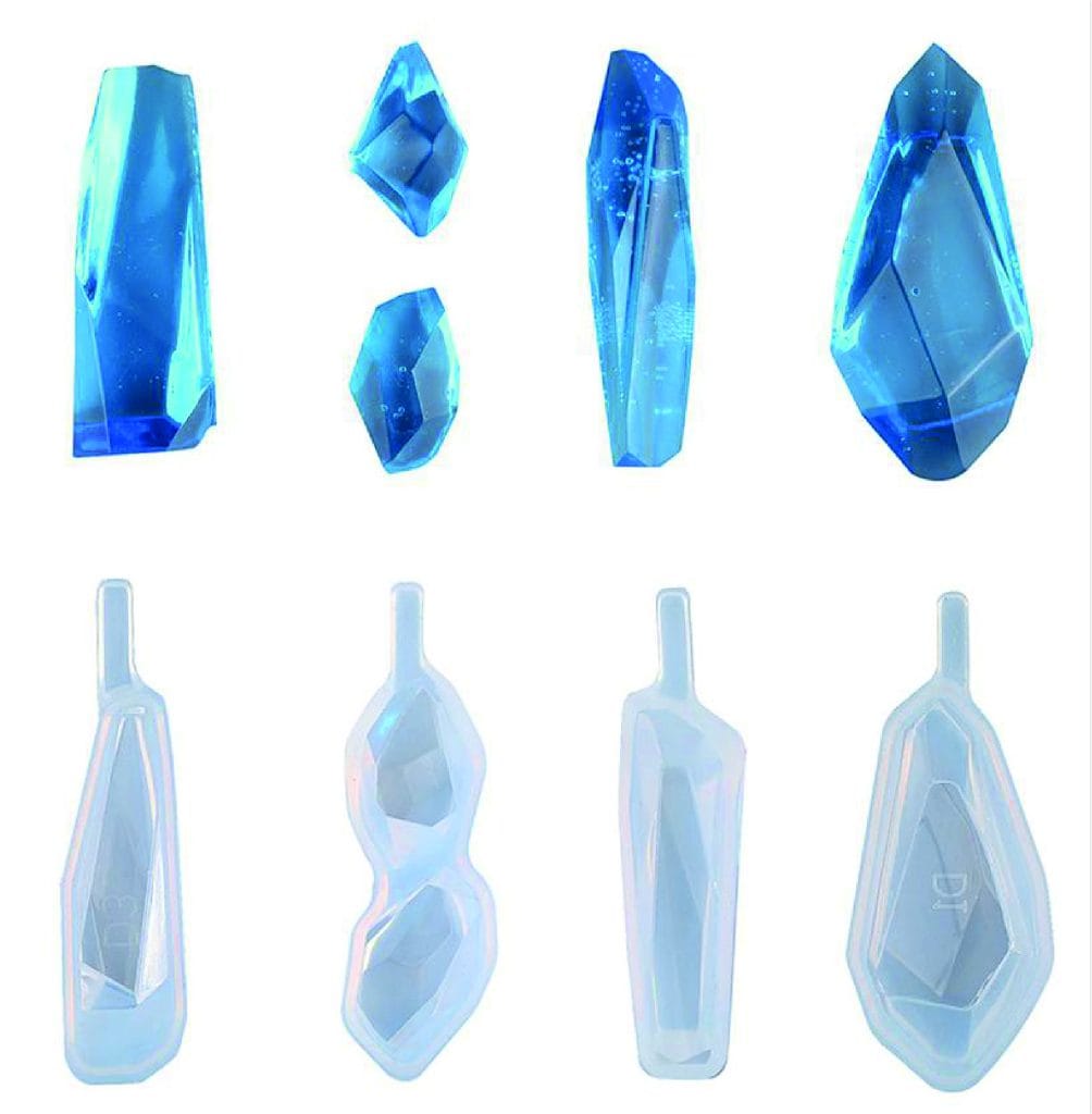 Set cristale 4 bucăți - matriță, mulaj silicon - cod:111 - epoxee.ro