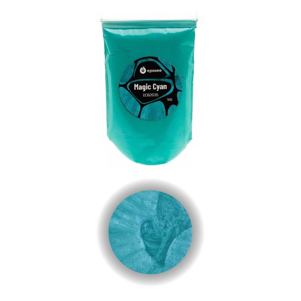 Pigment metalic pulbere MICA – Magic Cyan - epoxee.ro